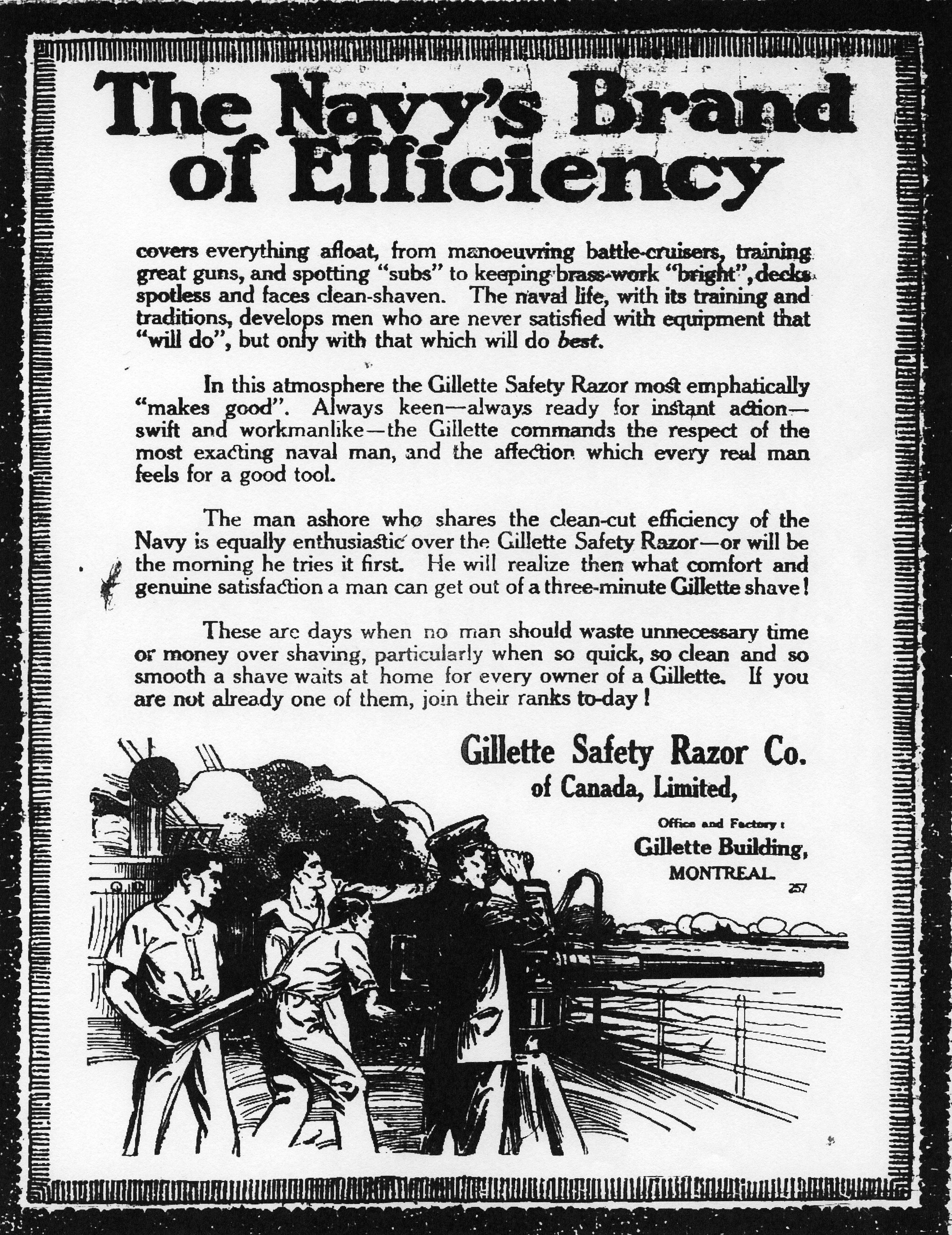 100 Years Ago: Joseph Adamson Dies of Wounds, Ad for Gillette Safety ...